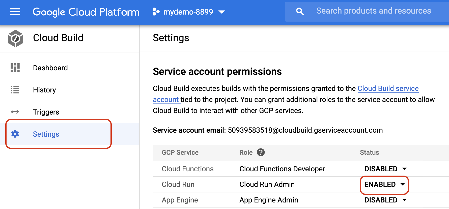 Automatically deploy to Cloud Run services using Cloud Build