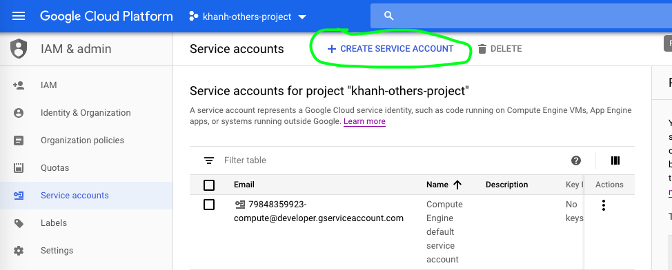 Hướng dẫn sử dụng service account của Google Cloud Platform trong ứng dụng.