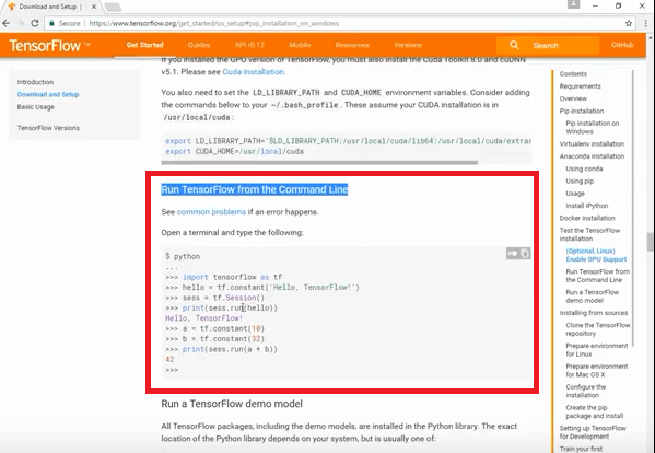 Hướng dẫn cài đặt TensorFlow trên Window